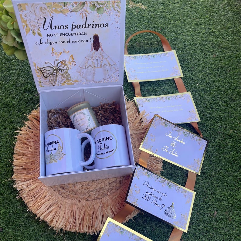 Personalized Padrinos Proposal Gift Box, Mugs & Card - Etsy
