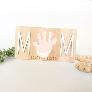 Mother's Day Handprint Sign Mother's Day Craft Mom Handprint Sign Wood ...