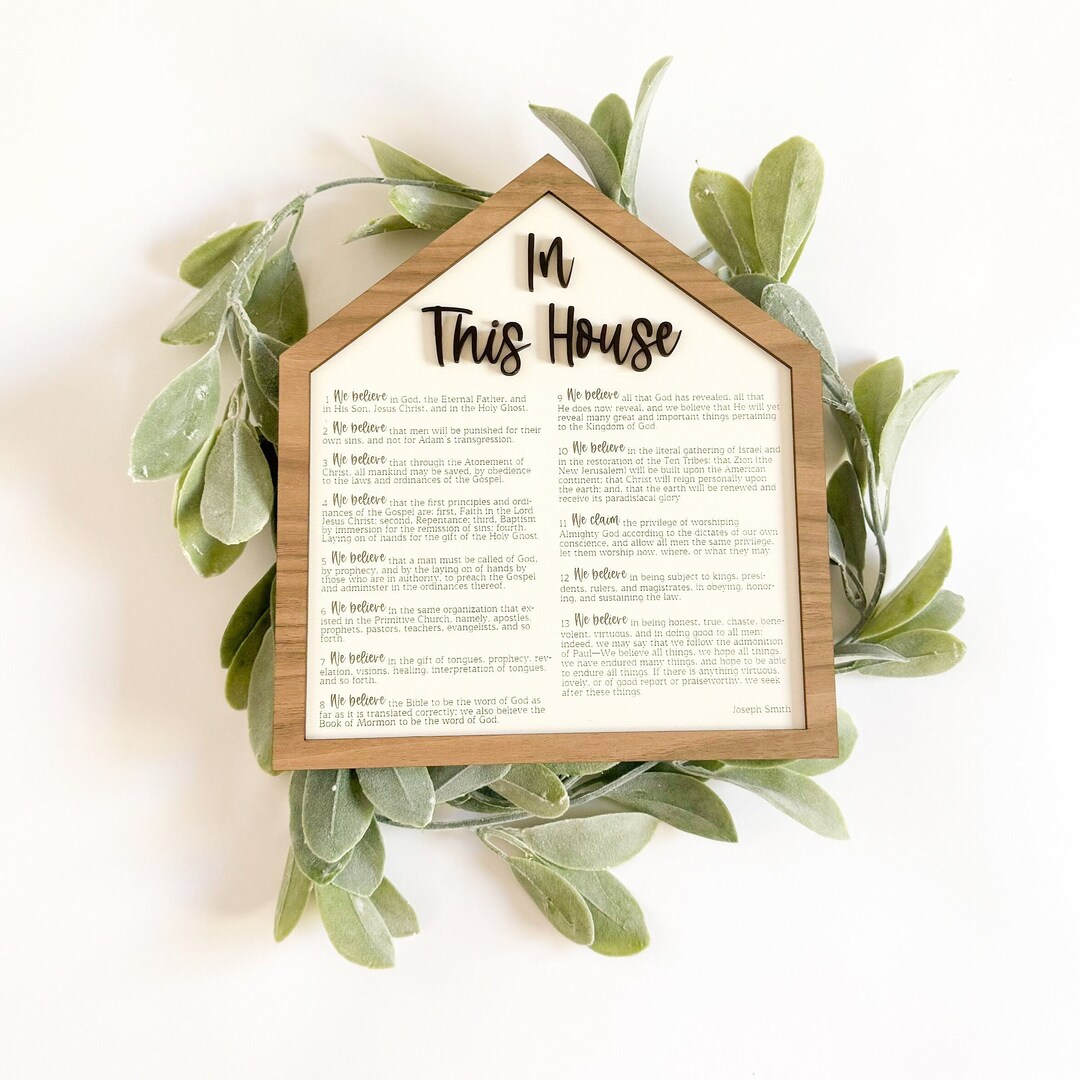 Articles of Faith | LDS Sign | in This House | - Etsy