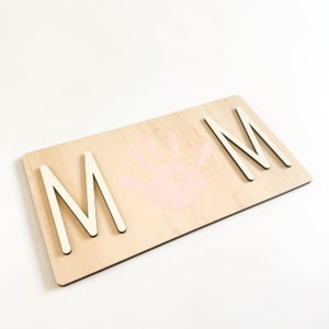 Mother's Day Handprint Sign Mother's Day Craft Mom Handprint Sign Wood ...