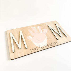 Mother's Day Handprint Sign Mother's Day Craft Mom Handprint Sign Wood ...