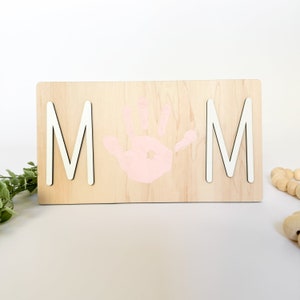 Mother's Day Handprint Sign Mother's Day Craft Mom Handprint Sign Wood ...