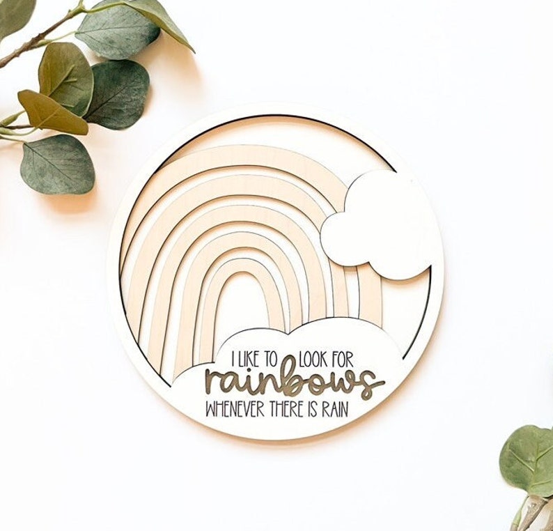 Rainbow and Clouds Baptism Sign Baptism Decor I Like to - Etsy