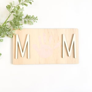 Mother's Day Handprint Sign Mother's Day Craft Mom Handprint Sign Wood ...
