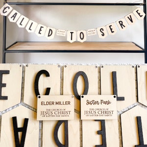 Missionary Banner Customizable Called to Serve Bunting Wood LDS Decor ...
