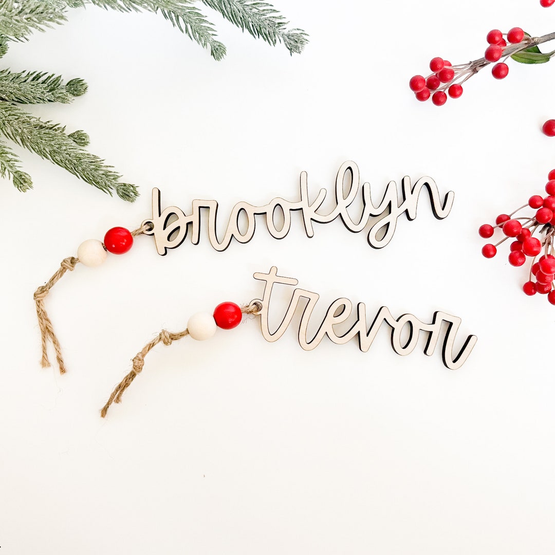 Custom Cursive Stocking Tags Cursive Ornaments Personalized Tags - Etsy