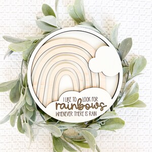 Rainbow and Clouds Baptism Sign Baptism Decor I Like to Look for ...