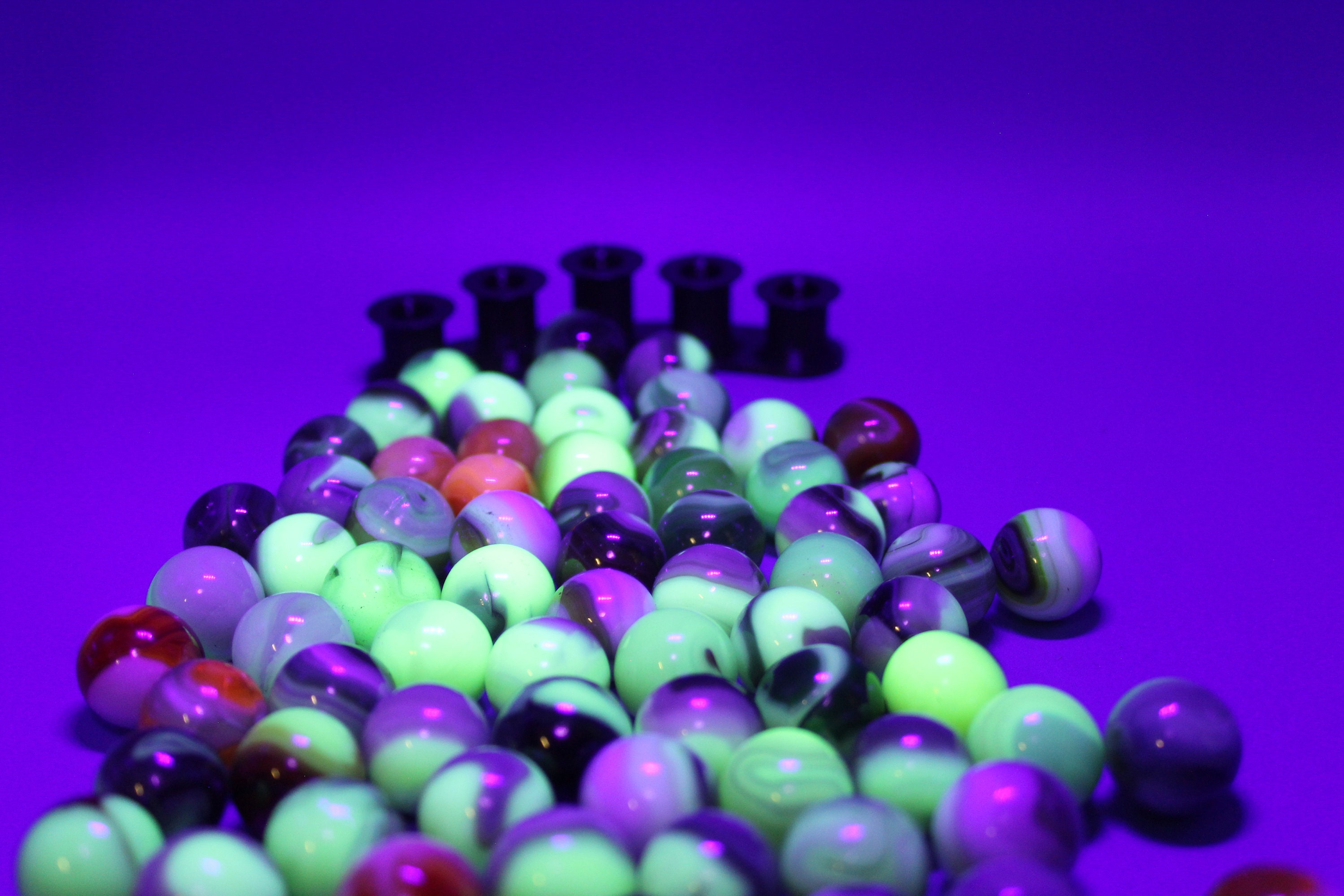 Vintage Uranium Glass Marbles Set With Display Stand - Set of 5 or 10 ...