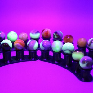 Vintage Uranium Glass Marbles Set With Display Stand - Set of 5 or 10 ...