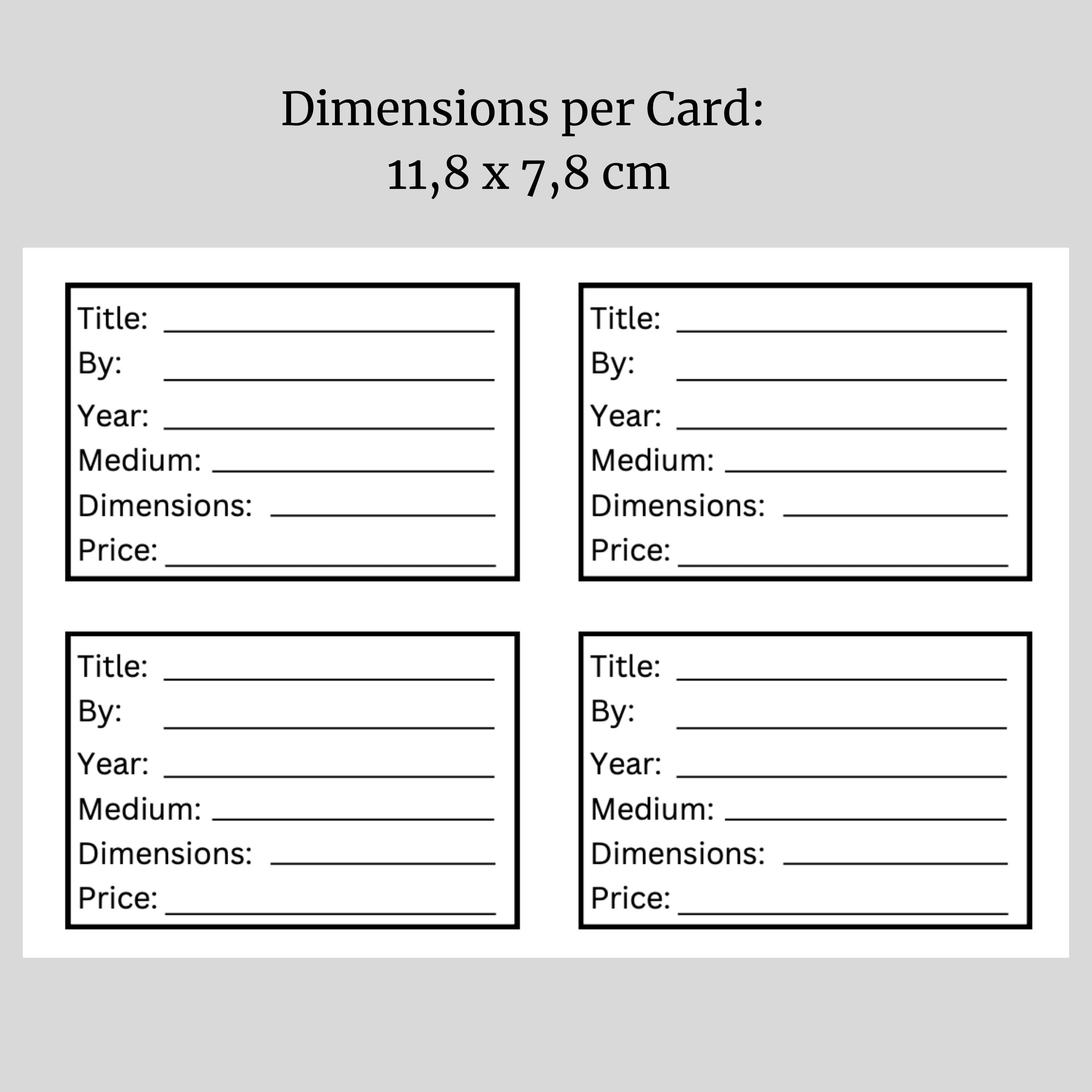 Gallery Cards Art Exhibition Art Exhibition Digital Template - Etsy