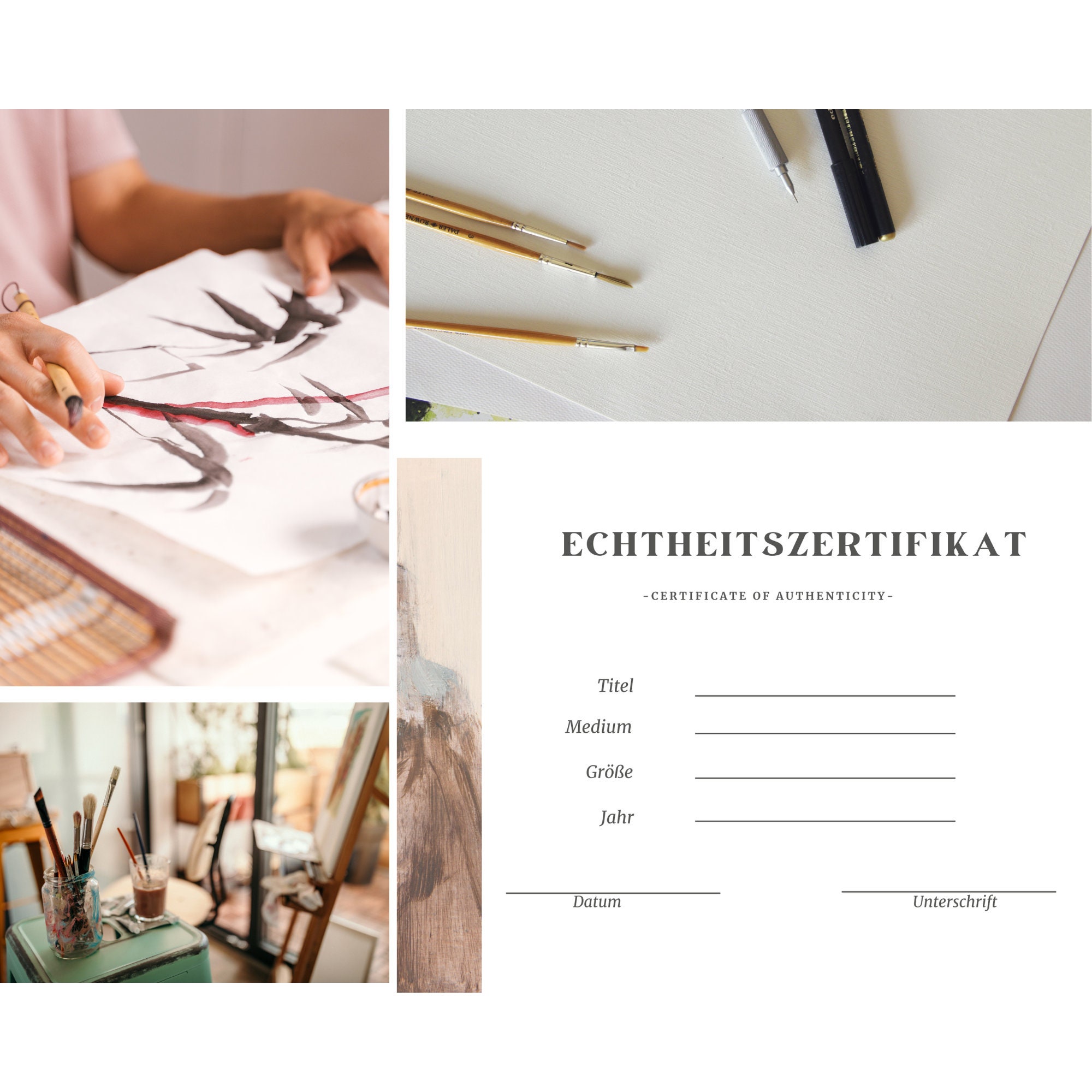 Certificate of Authenticity Art Artist Certificate Abstract Watercolor ...