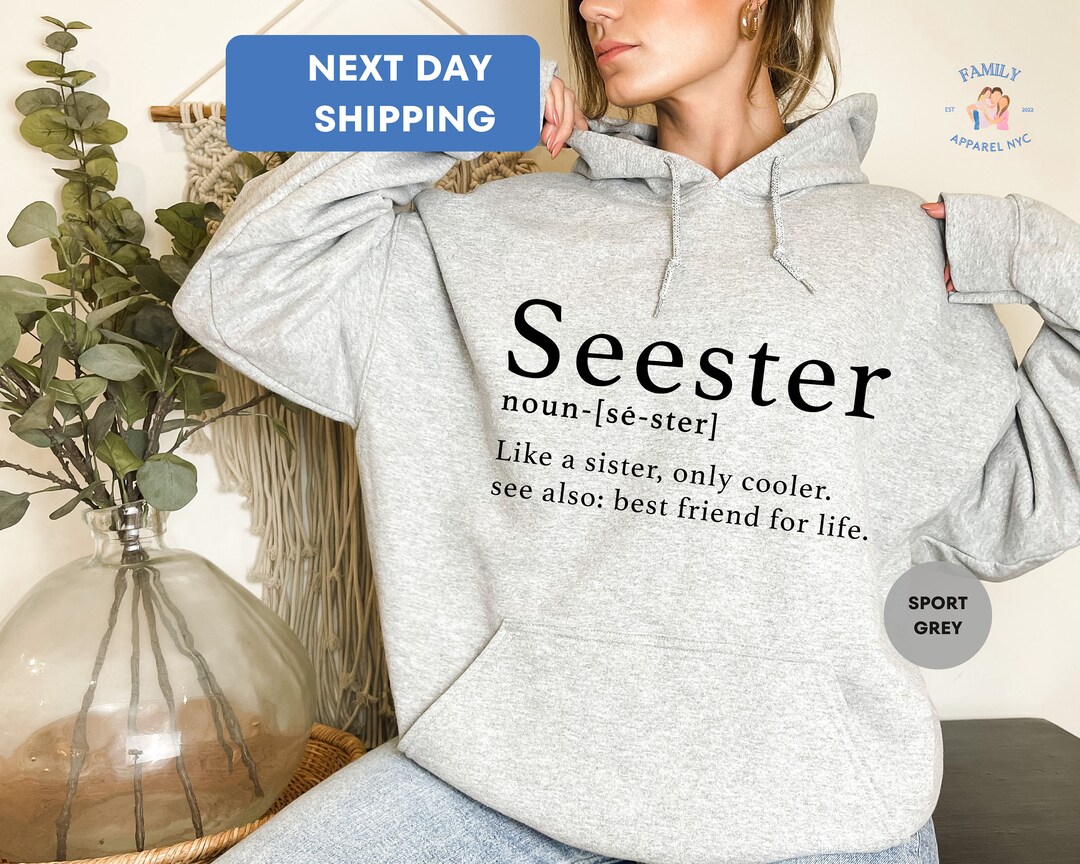 Seester Noun Hoodie, Seester Definition Hoodie, Funny Saying Sweat, Gift for Sister, Sister Tee ...