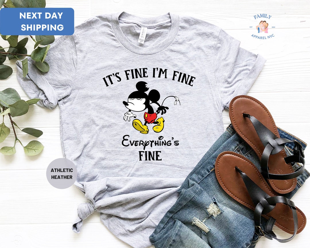 Funny It's Fine I'm Fine Everything's Fine, Mickey Minnie Shirt, Disney ...