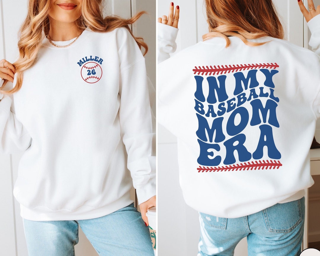 CUSTOM in My Baseball Mom Era Sweatshirt, Personalized Baseball Mama ...