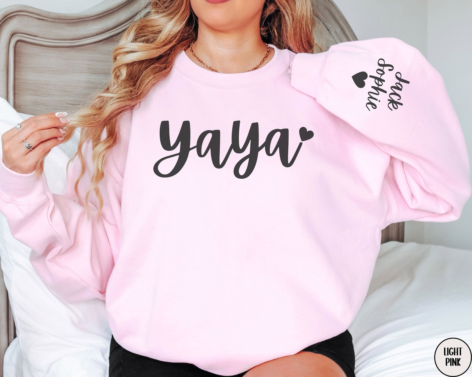 CUSTOM Yaya Sweatshirt With Kids Names on Sleeve, Personalized Yaya ...