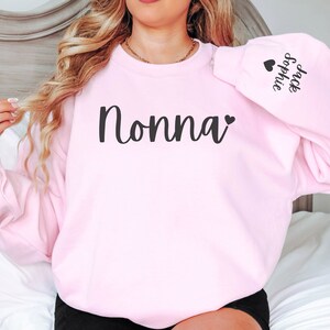 CUSTOM Nonna Sweatshirt With Kids Names on Sleeve, Personalized Nonna ...