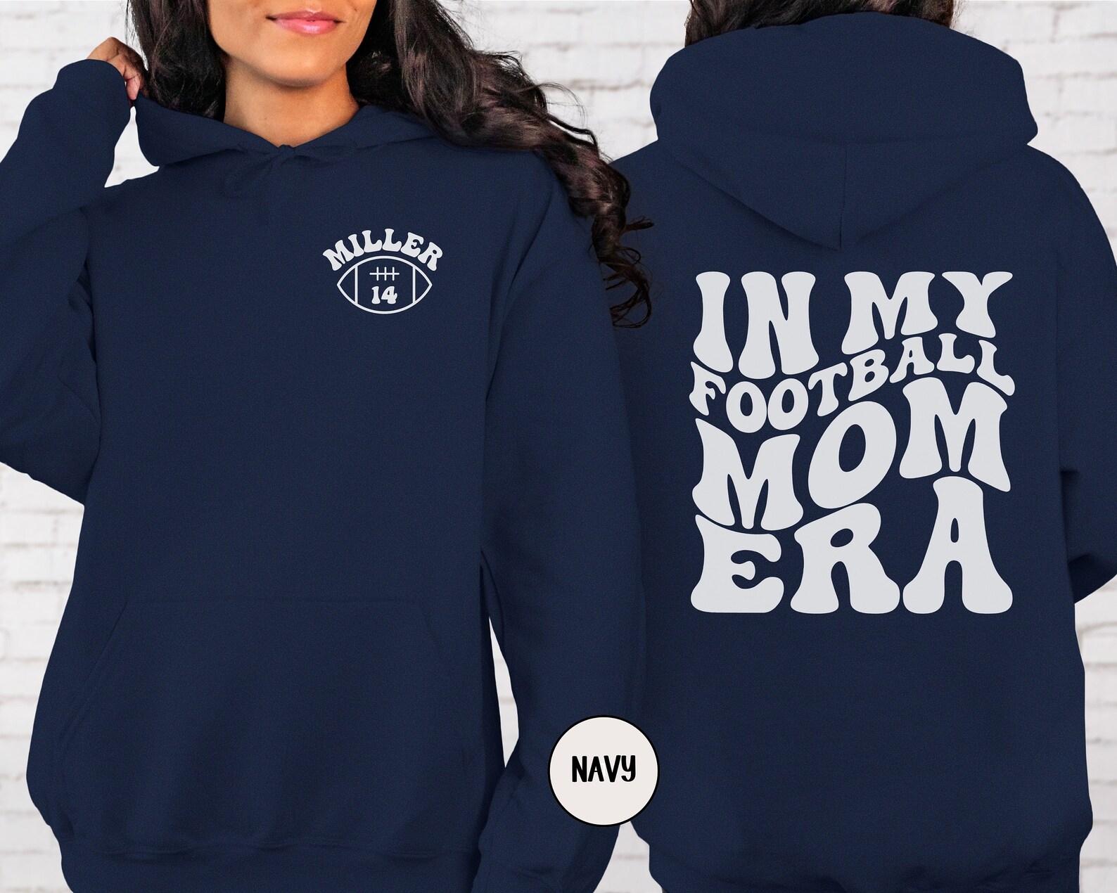 CUSTOM in My Football Mom Era Hoodie, Football Mama Sweatshirt ...