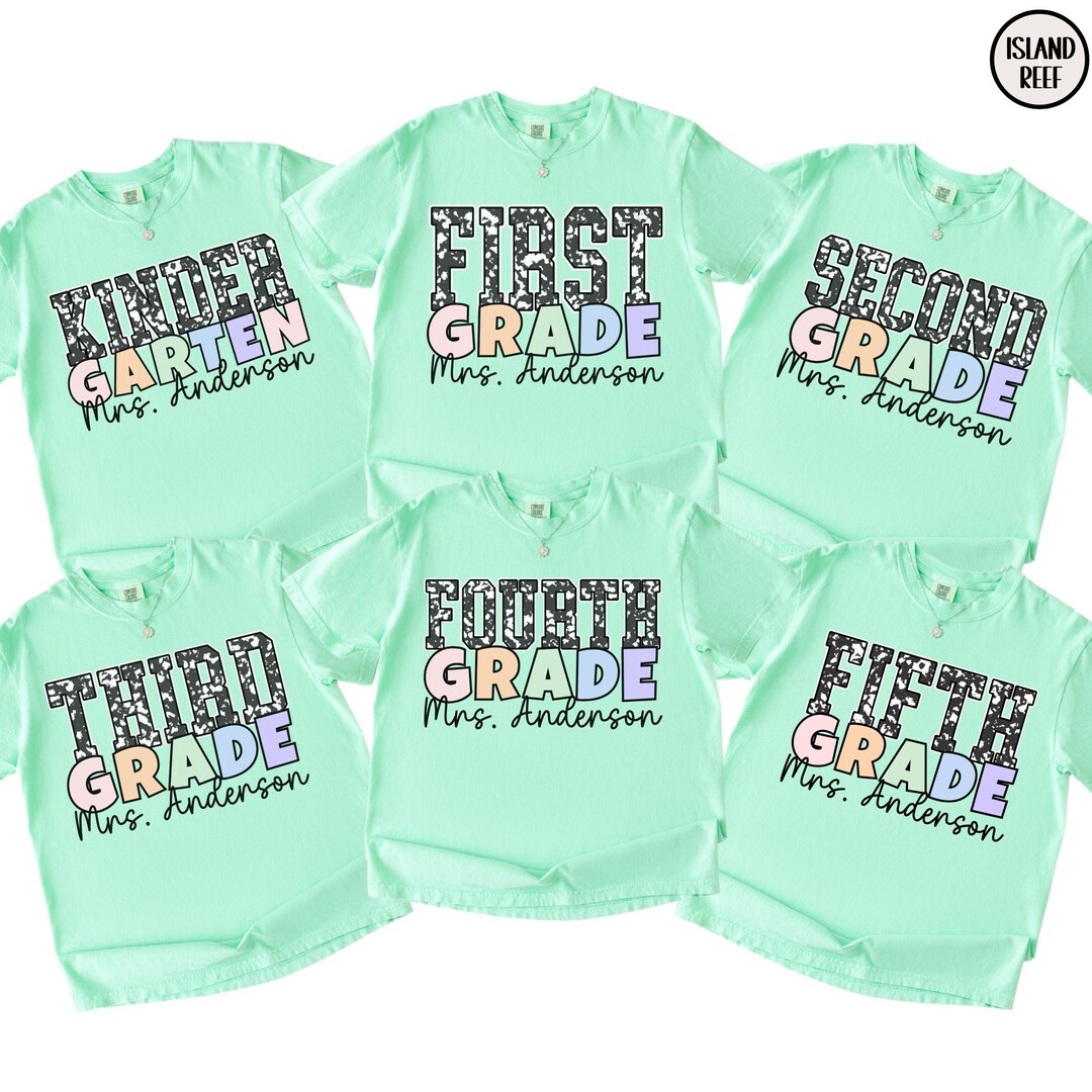 Custom Fifth Grade Teacher Comfort Colors® Shirt, Composition Notebook ...