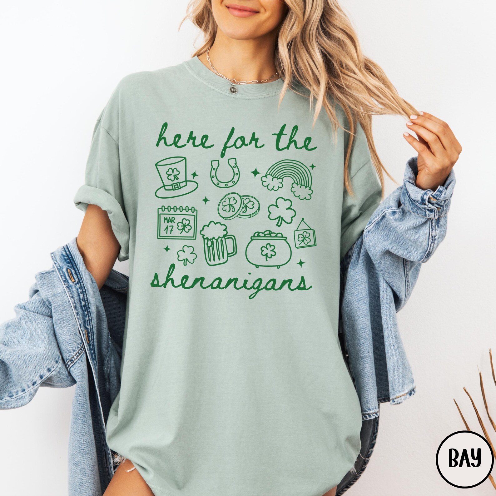 Here for the Shenanigans Comfort Colors® Shirt, Funny St. Patrick's Day ...