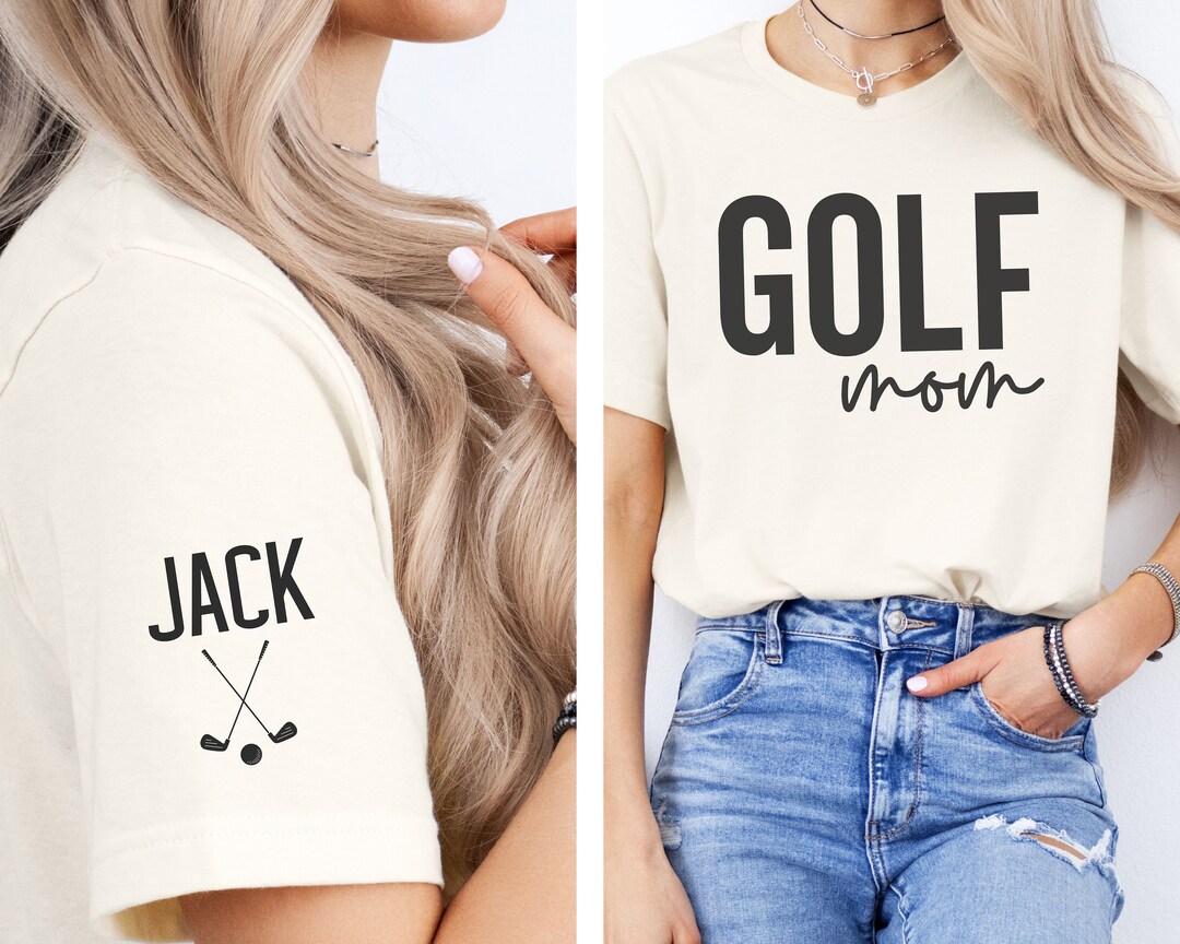 CUSTOM Golf Mom Shirt With Kid Name on Sleeve, Proud Golfer Mama T ...