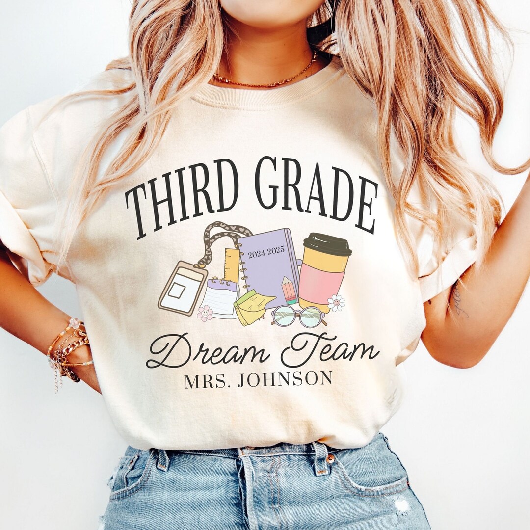 Third Grade Dream Team Comfort Colors® Shirt, 3rd Grade Teacher Social ...