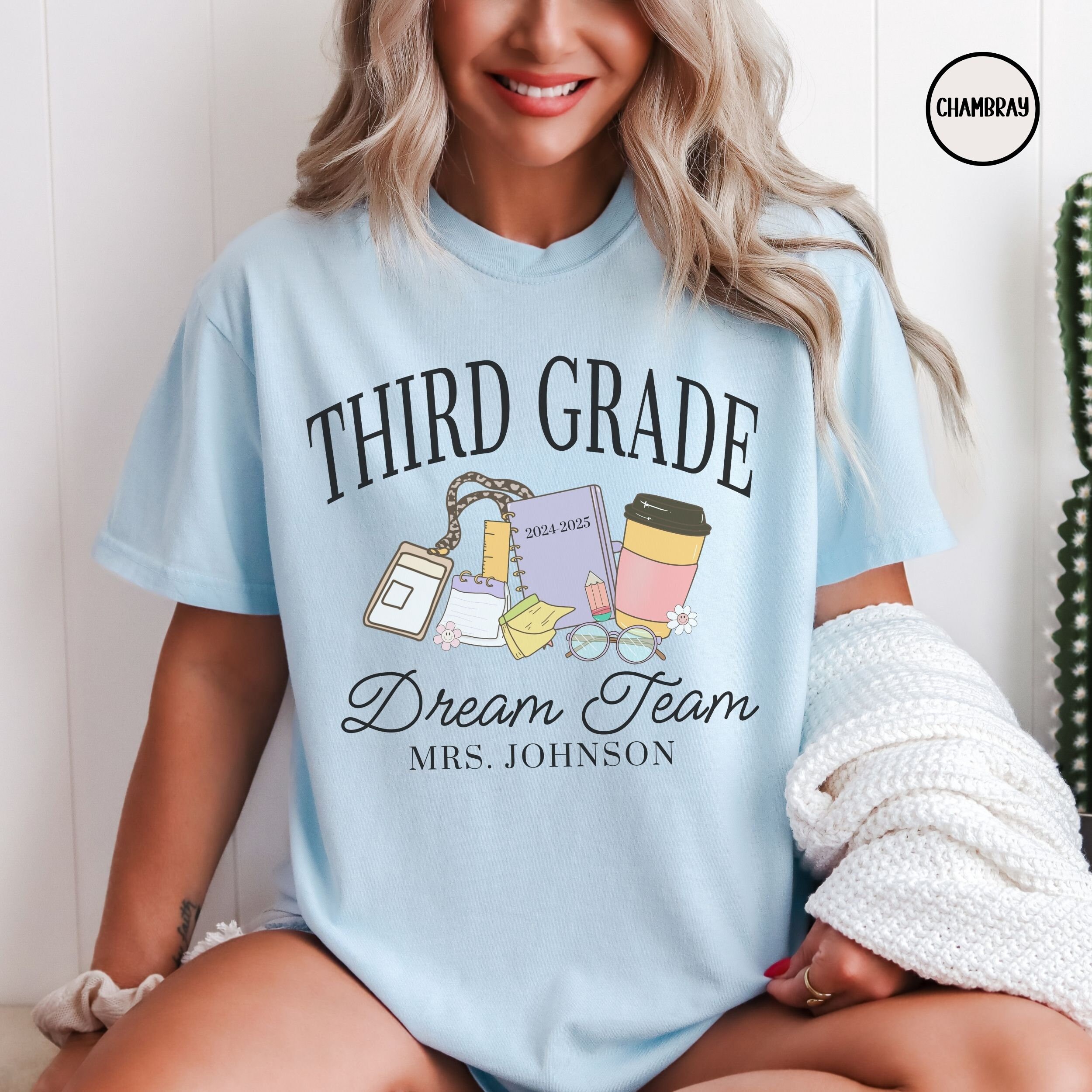 Third Grade Dream Team Comfort Colors® Shirt, 3rd Grade Teacher Social ...