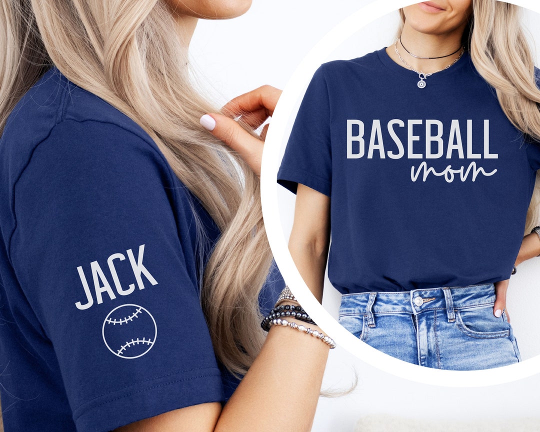 CUSTOM Baseball Mom Shirt With Kids Name on Sleeve, Personalized ...