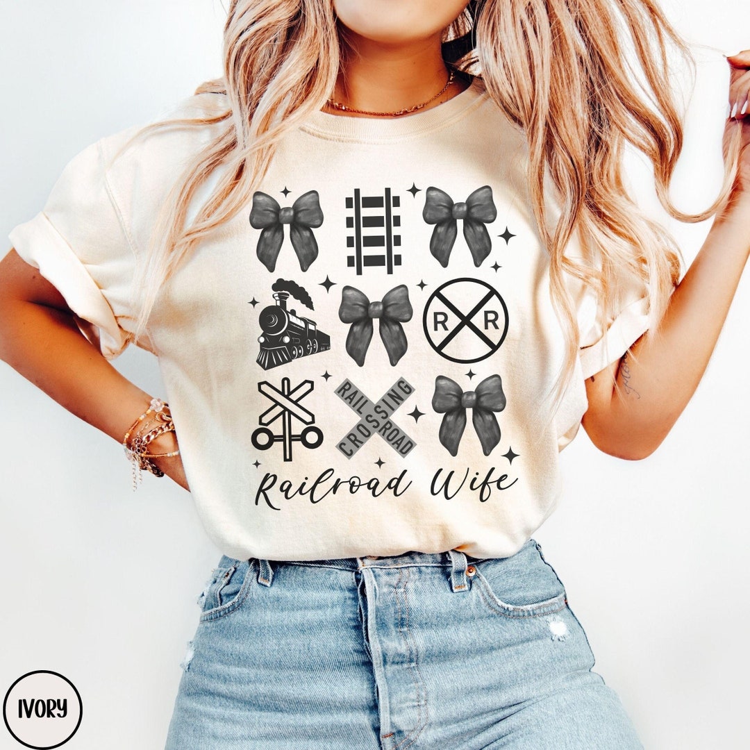 Coquette Railroad Wife Comfort Colors® Shirt, Train Conductor Wife T ...