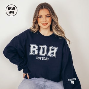 Custom RDH Sweatshirt, RDH Sweater, Dental Hygiene Gift, Dental Student ...