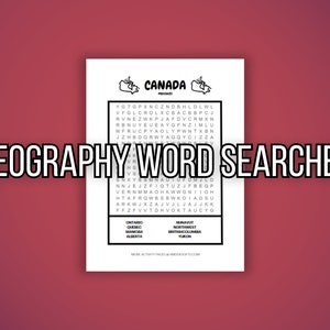 Geography Word Search Printable Word Search for Kids Digital Download ...