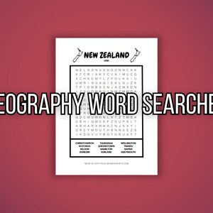 Geography Word Search Printable Word Search for Kids Digital Download ...