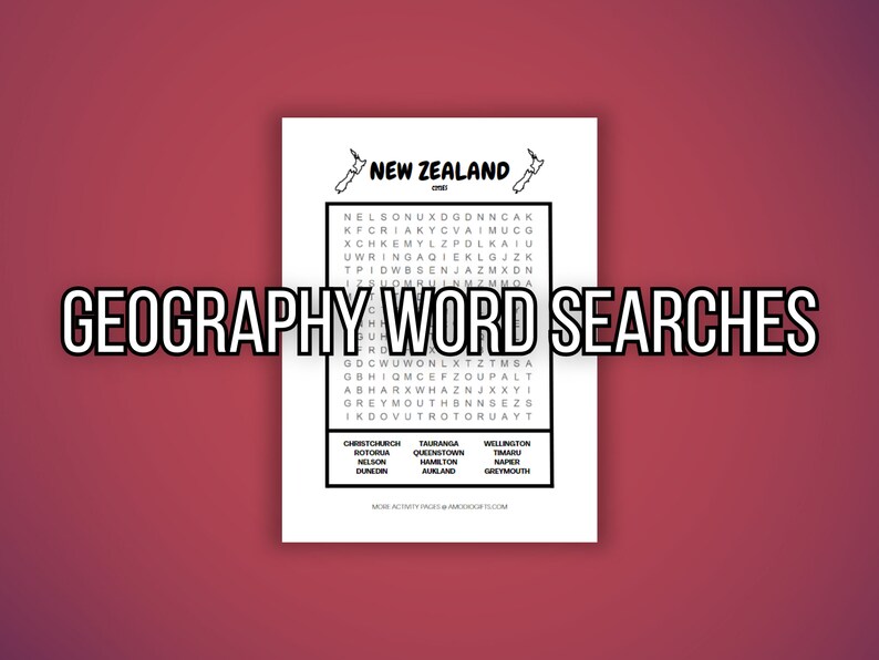 Geography Word Search Printable Word Search for Kids Digital Download ...