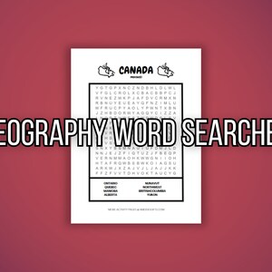 Geography Word Search Printable Word Search for Kids Digital Download ...