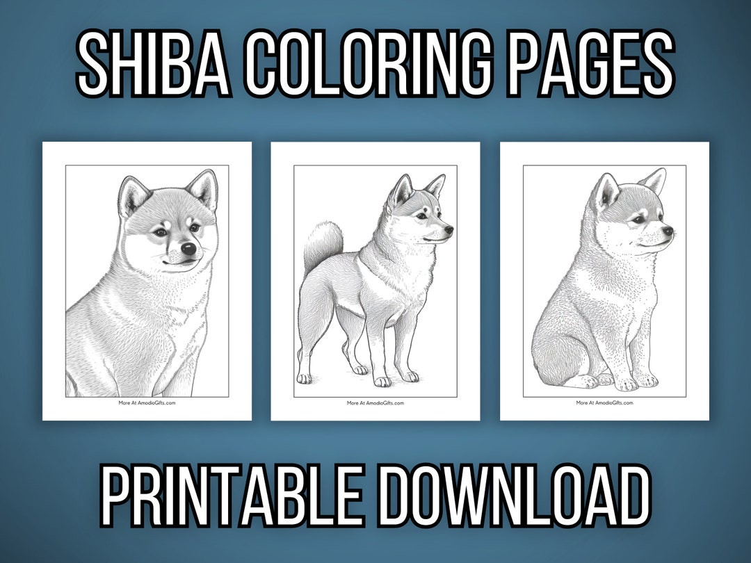 Dog Coloring Pages Dog Coloring Book Digital Coloring Pages Cute ...