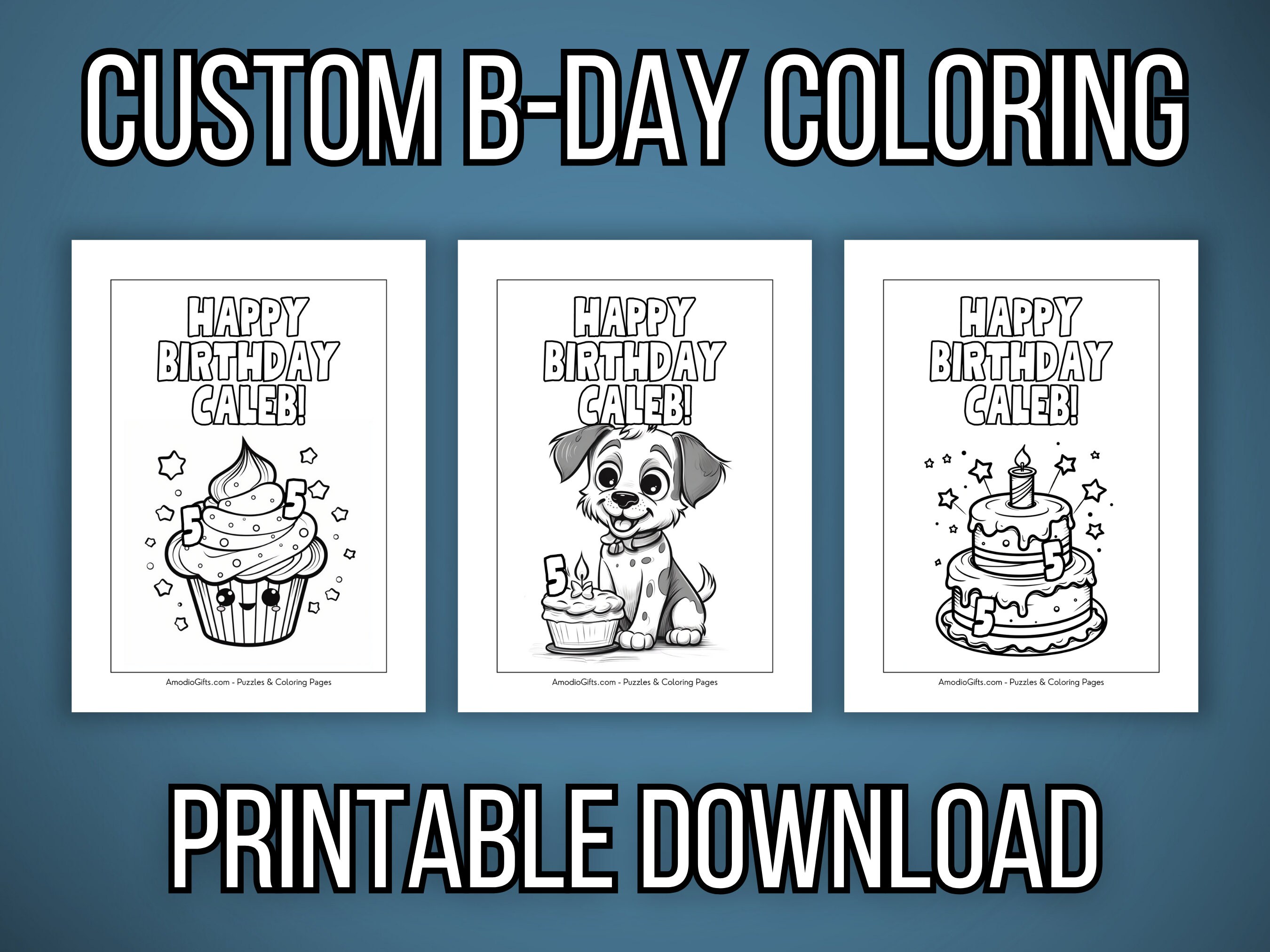CUSTOM Birthday Coloring Book Personalized Coloring Pages for Kids ...