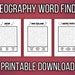 Geography Word Search Printable Word Search for Kids Digital Download ...