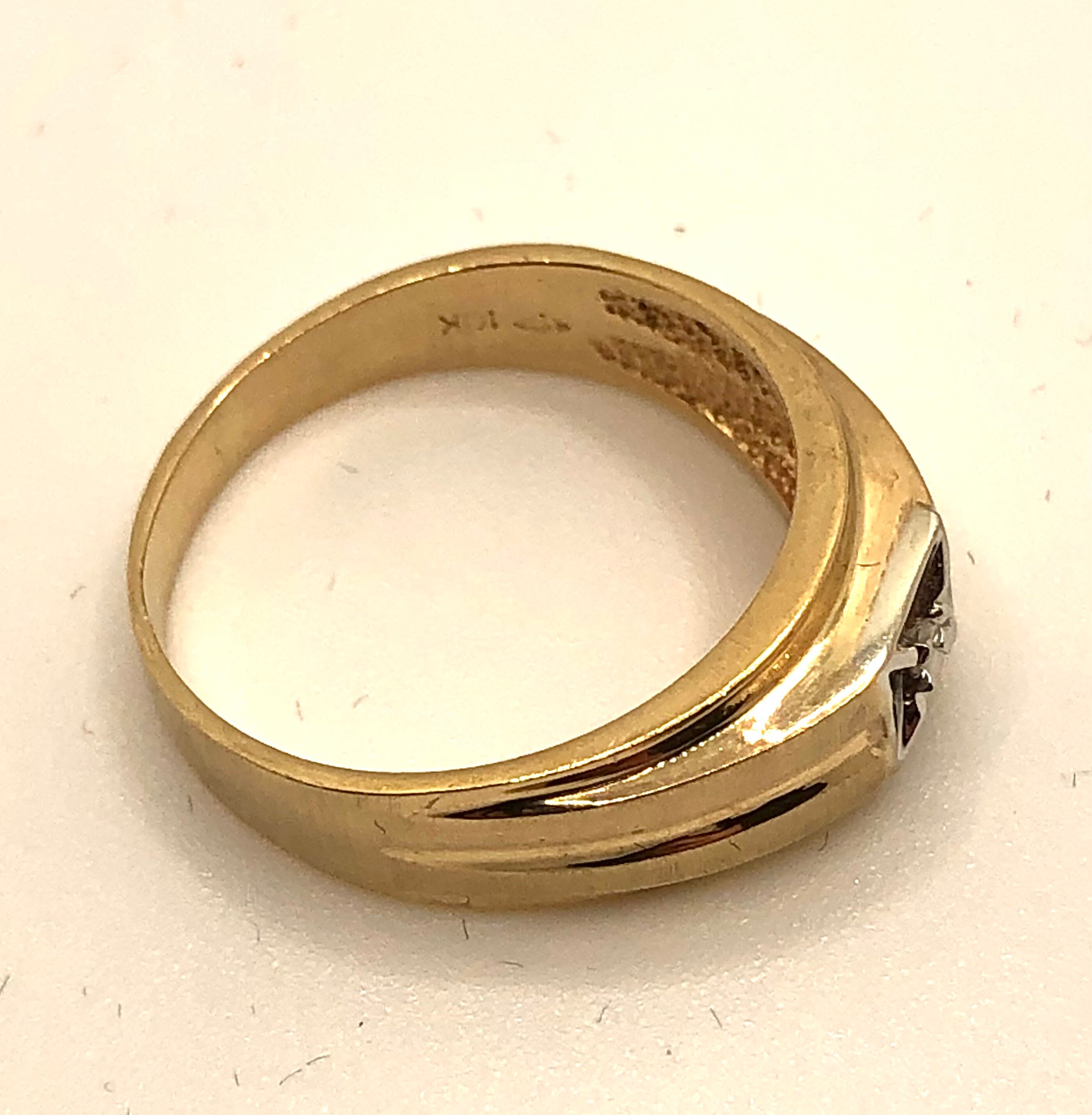 Man's 10K Gold and Real Diamond Ring - Etsy