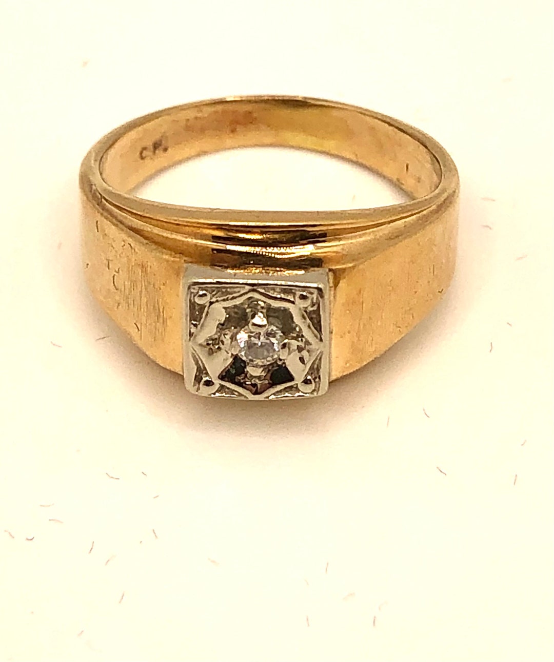 Man's 10k Gold Real Diamond Ring - Etsy