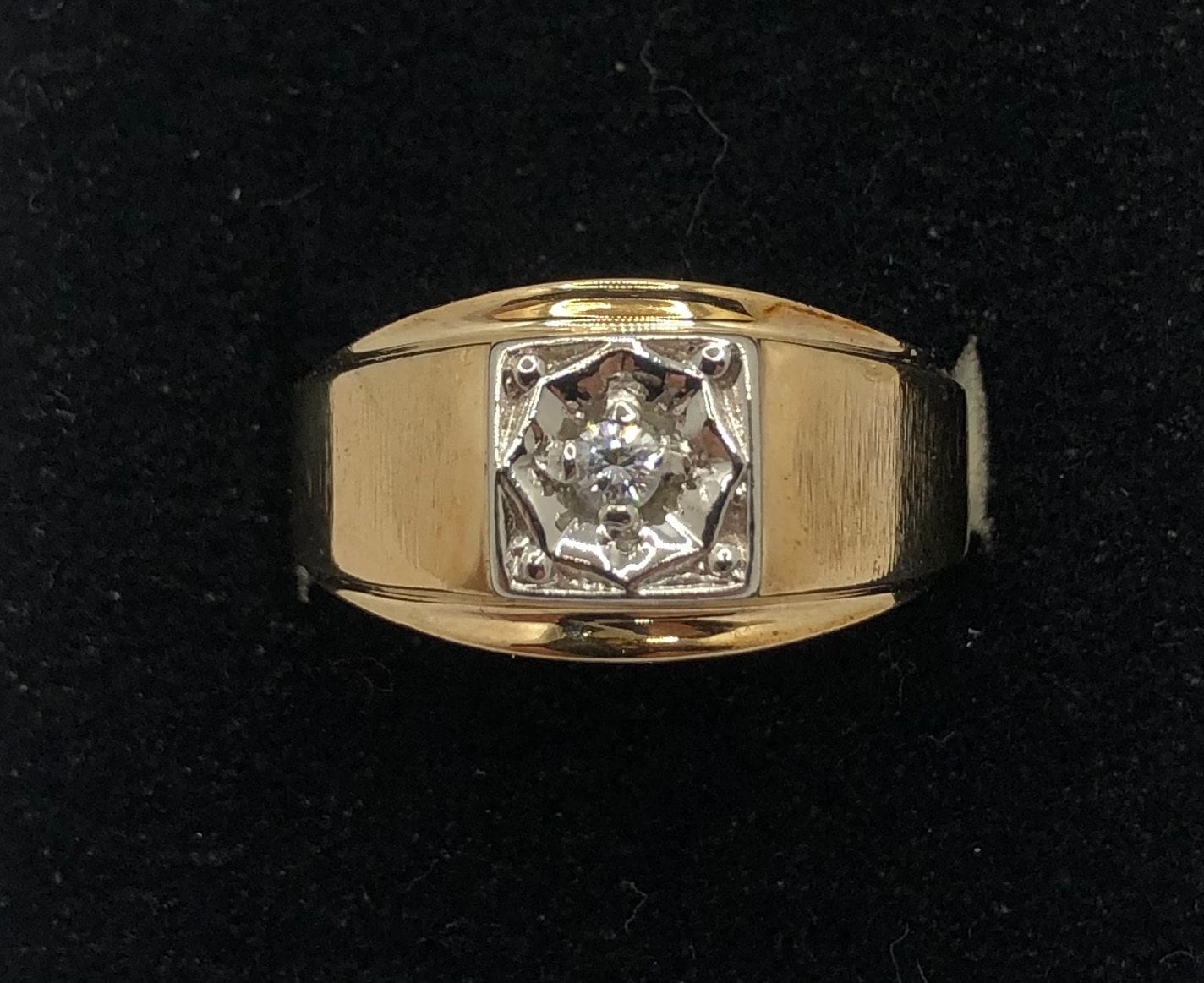 Man's 10k Gold Real Diamond Ring - Etsy
