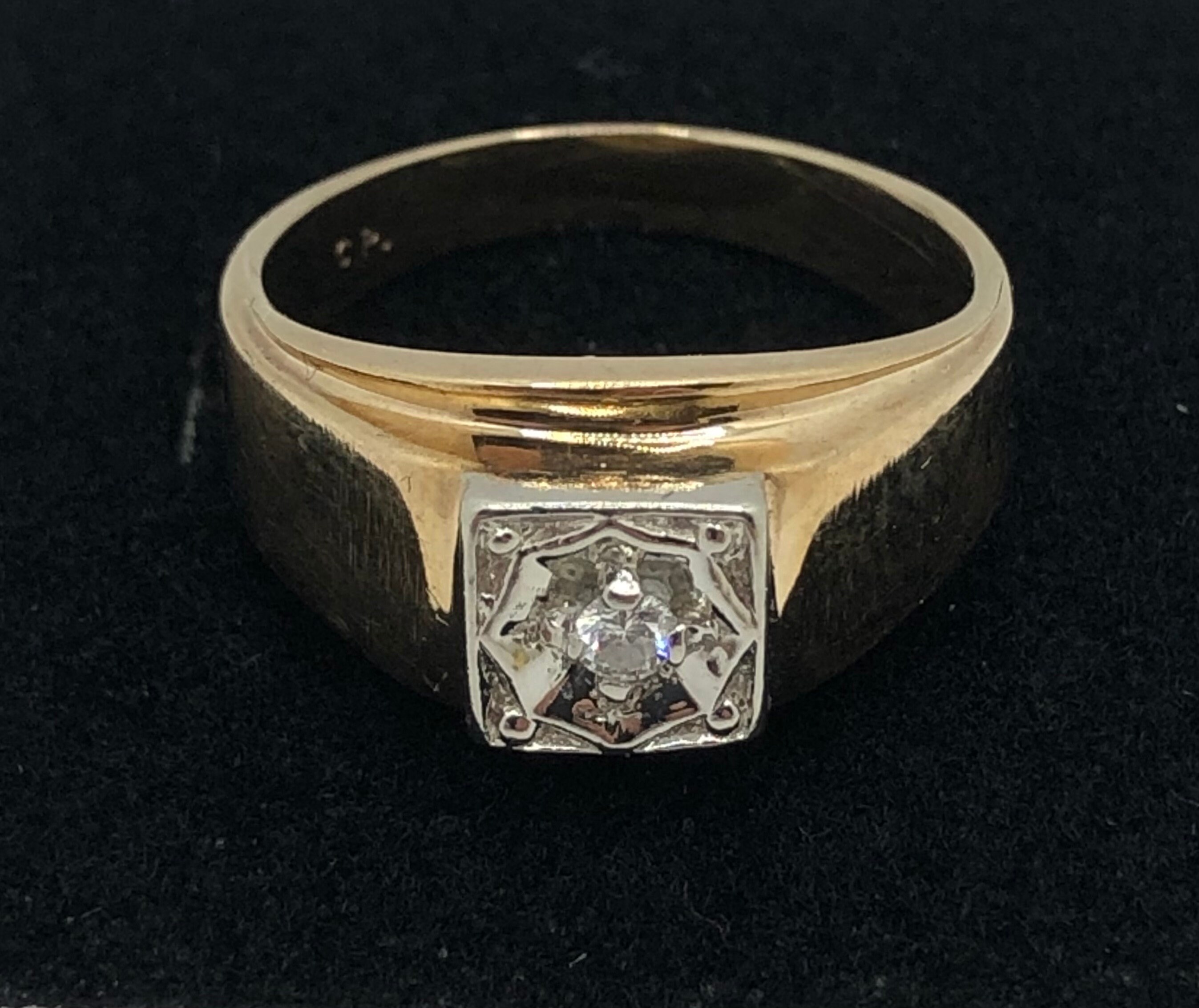 Man's 10k Gold Real Diamond Ring - Etsy