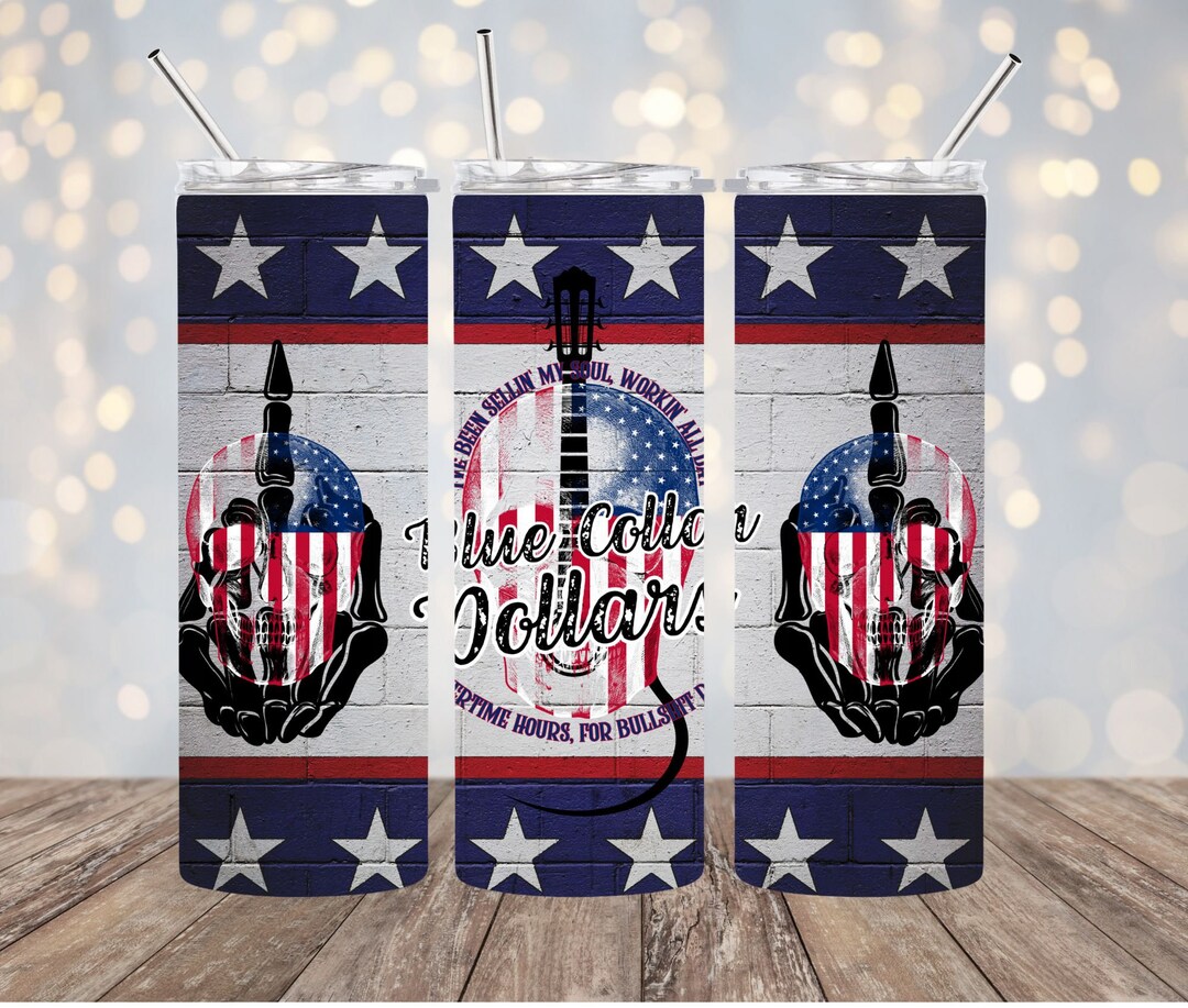 Digital PNG 20 OZ Skinny Tumbler Wrap Oliver Anthony American Flag Rich ...