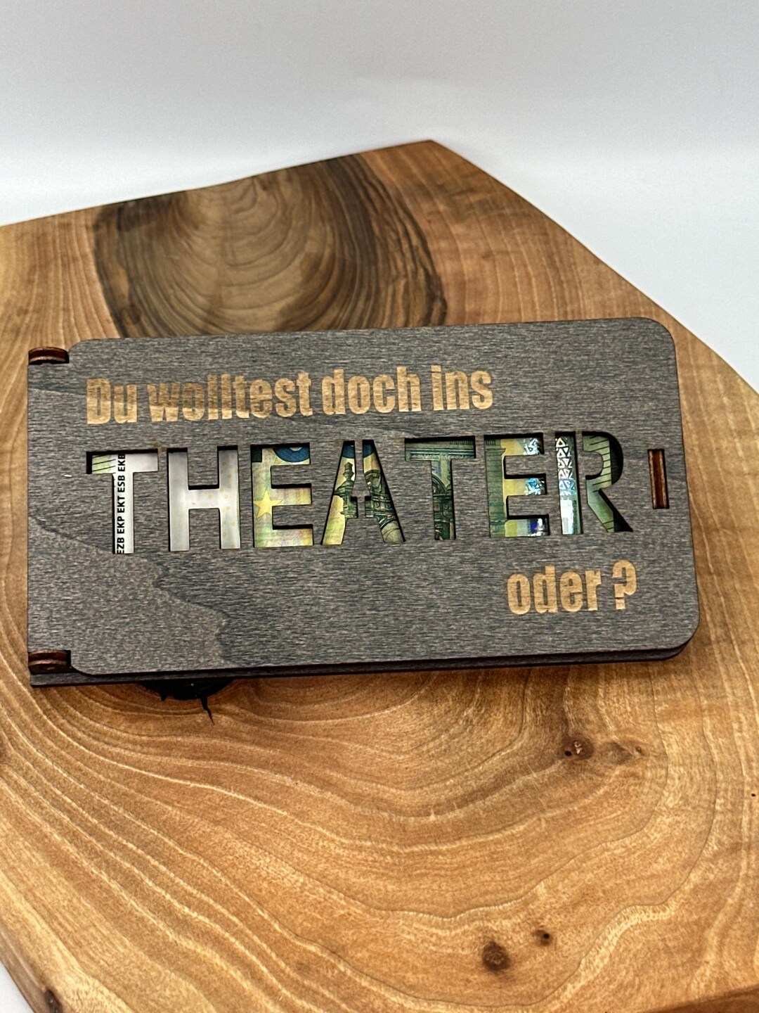 Geldgeschenk Box mit Stil Geschenkbox "Du wolltest doch ins Theater ...