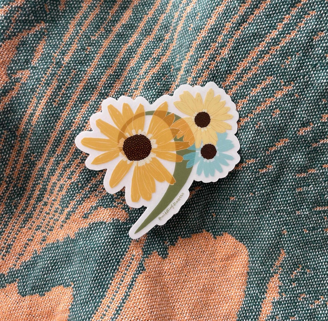Floral Bass Clef Music - Clear - Hand Drawn Sticker - Etsy