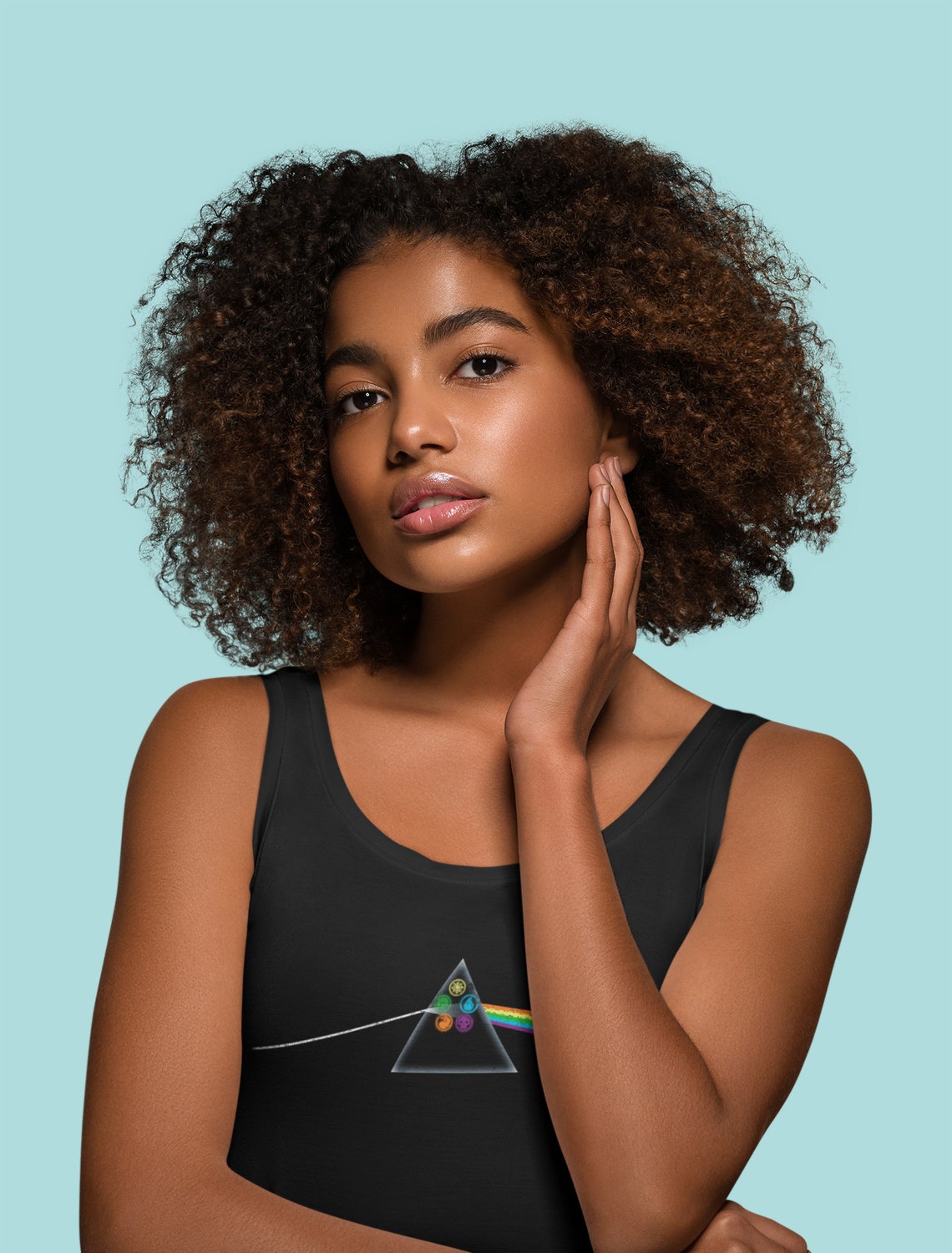 Dark Side of the MTG Distressed, Womens Racerback Tank Top, Pink Floyd ...