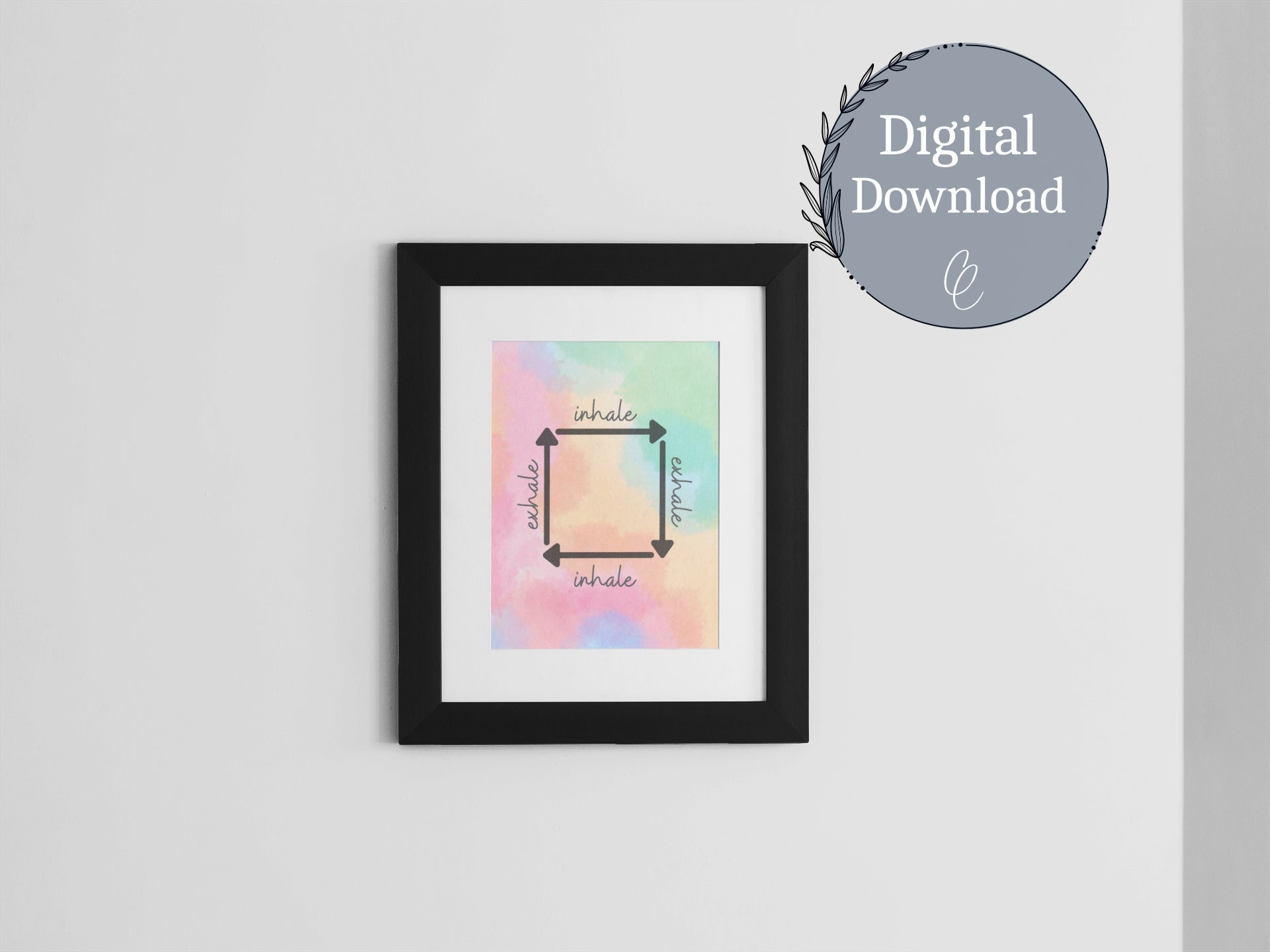 Square Breathing Poster Therapist Office School Counseling Classroom ...