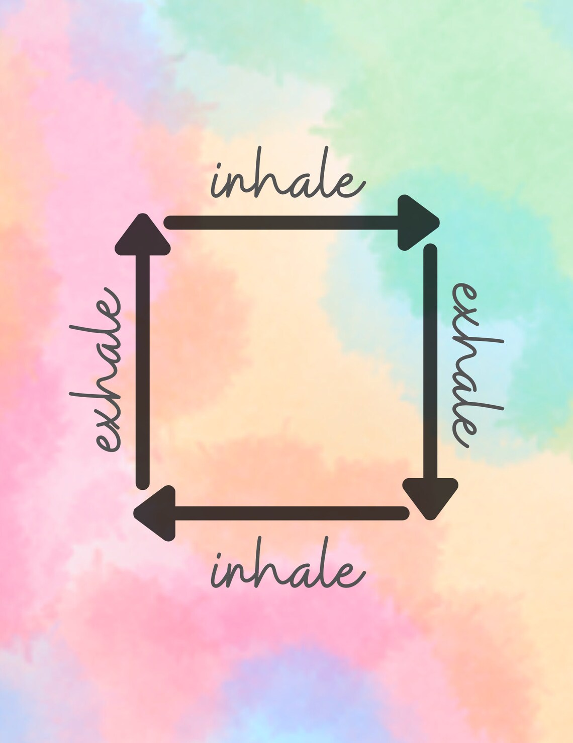 Square Breathing Poster Therapist Office School Counseling Classroom ...