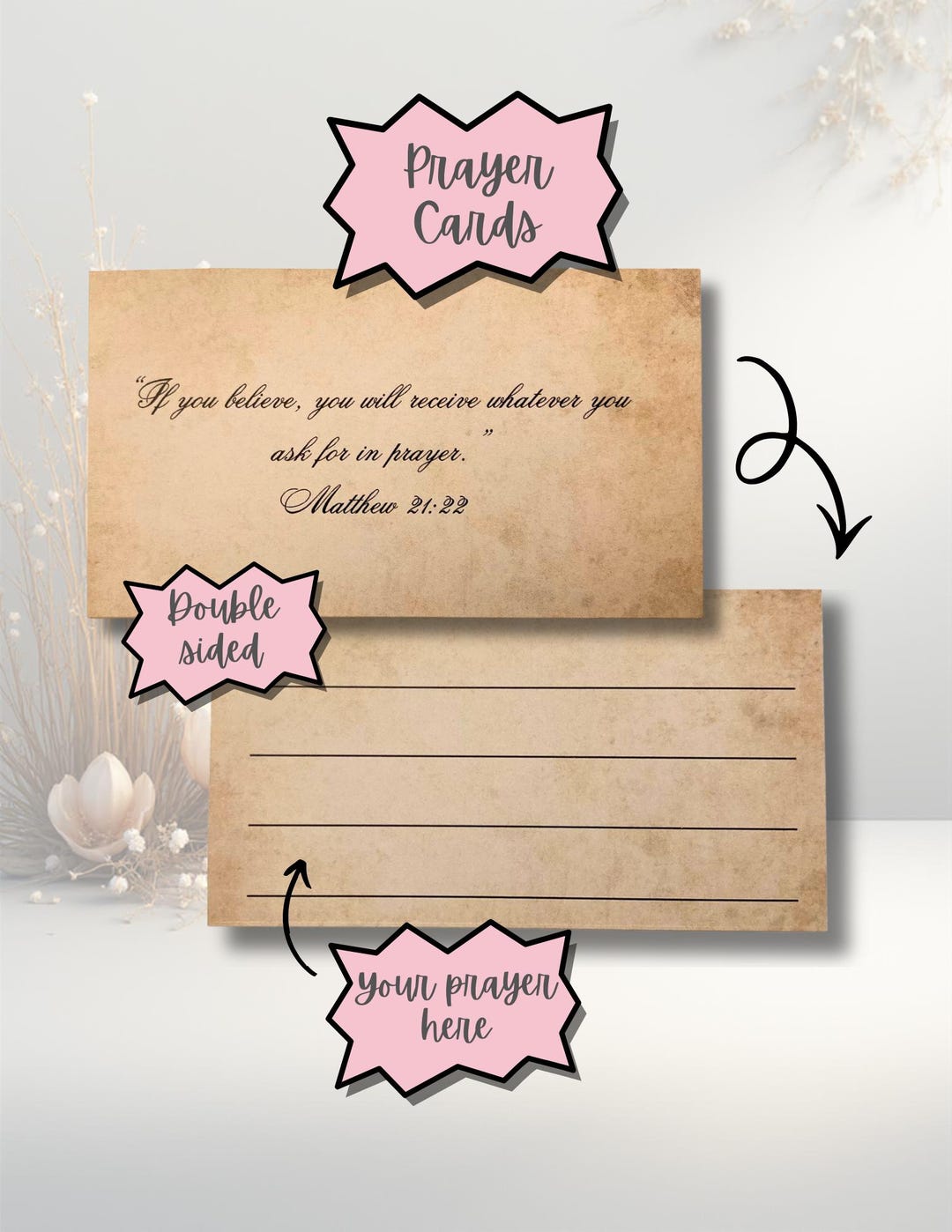 Christian Prayer Cards With Quotes From Scripture - Etsy