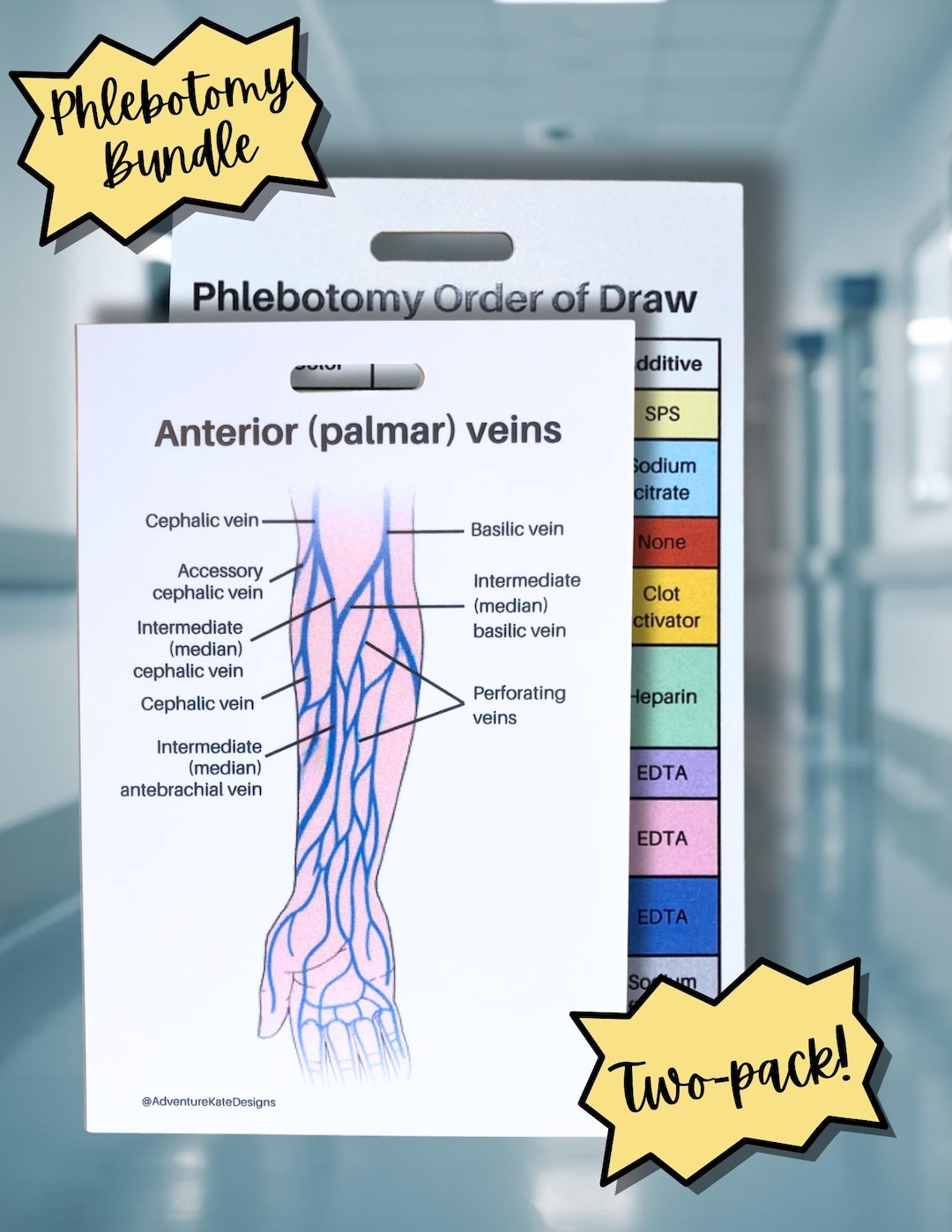 Phlebotomy Badge Card Bundle: Order of Draw, Standard Lab Values ...