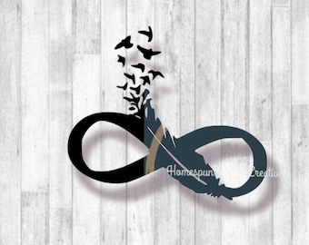 Infinity With Birds Decal - Etsy