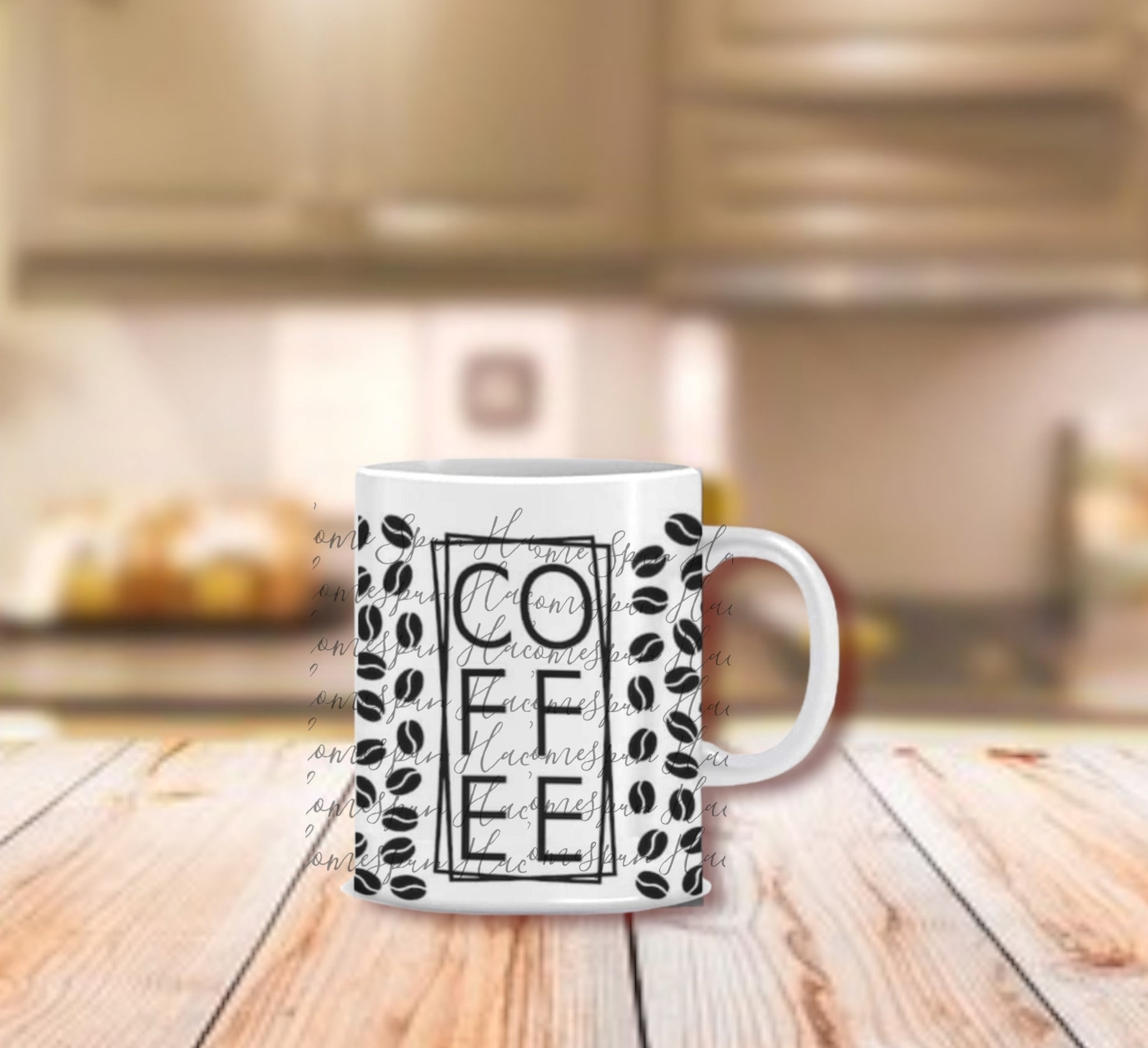 Coffee Bean Wrap Around Design Mug - Etsy
